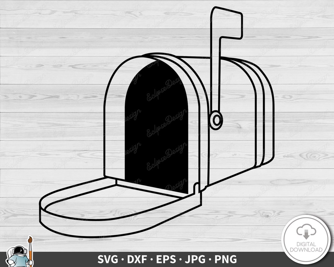 Open Mailbox SVG Clip Art Cut File Silhouette Instant Digital Download ...