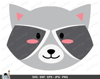 Raccoon Face Dxf - Etsy