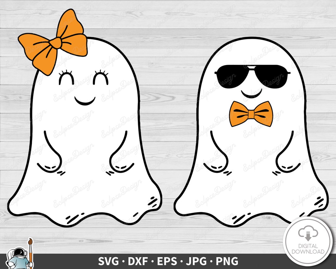Ghosts Halloween SVG Clip Art Cut File Silhouette Instant Digital ...