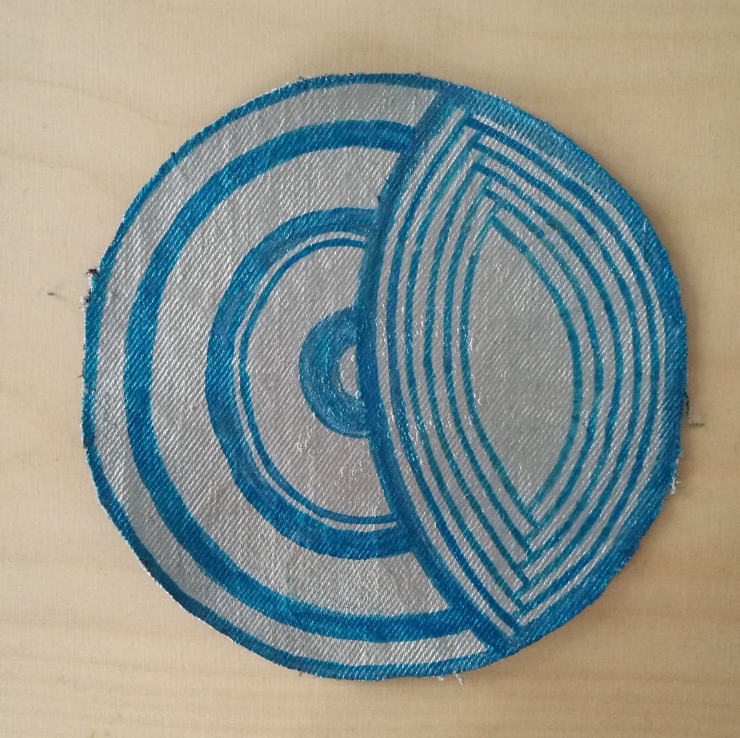 Hand Painted Geometric Patch, Large - Etsy