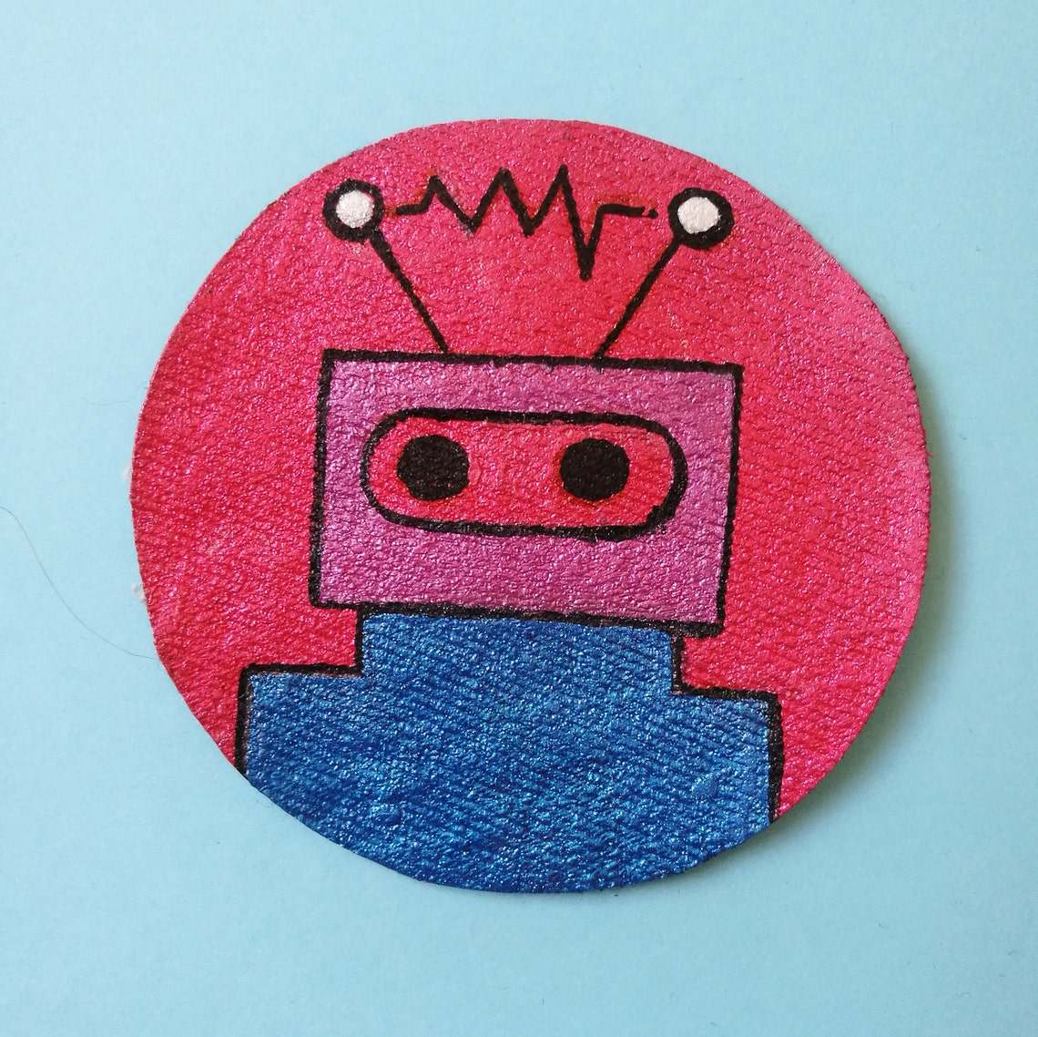 Hand Painted Robot Patch - Etsy