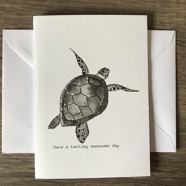 Turtle Greeting Card - Etsy