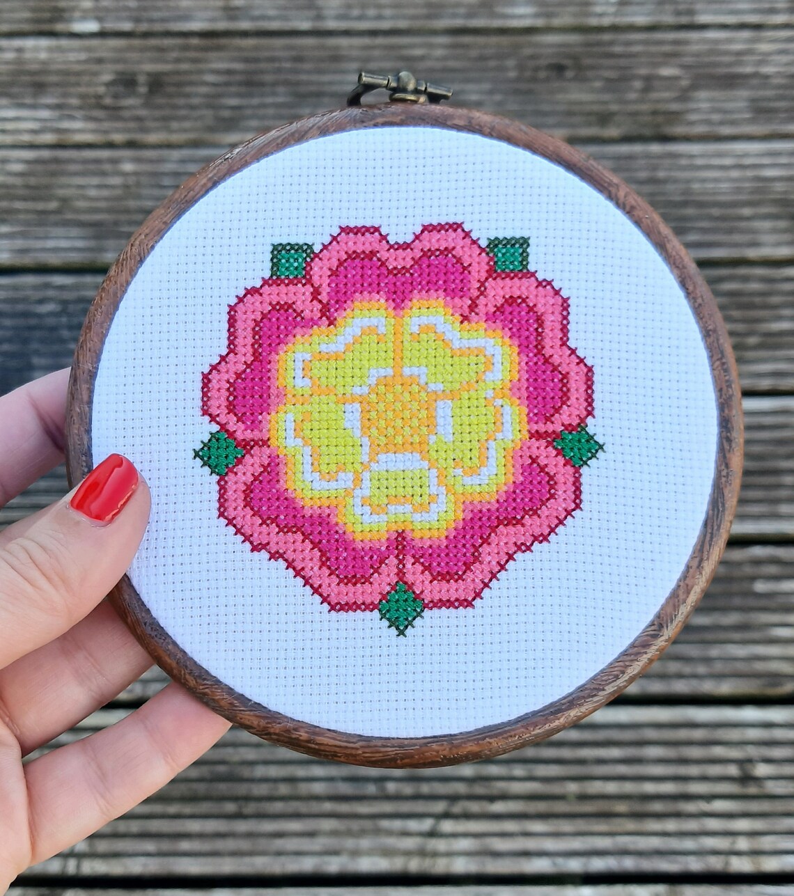 PDF PATTERN - Tudor Rose Cross Stitch Pattern - Wall Hanging - DIY Sew ...