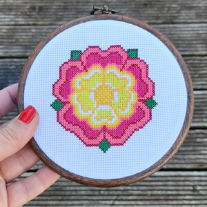 PDF PATTERN - Tudor Rose Cross Stitch Pattern - Wall Hanging - DIY Sew ...