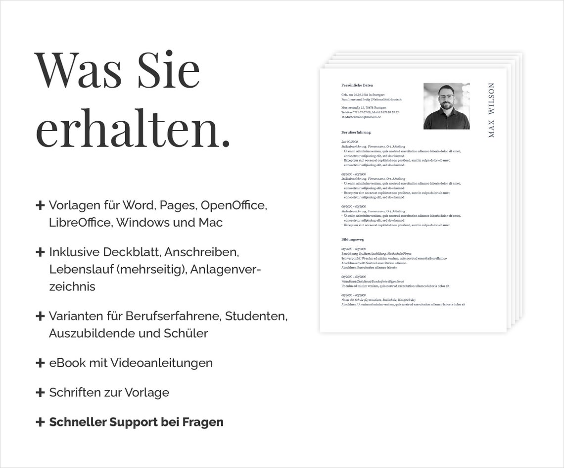German | Application Templates Cv Template | | Ebook With Videos ...