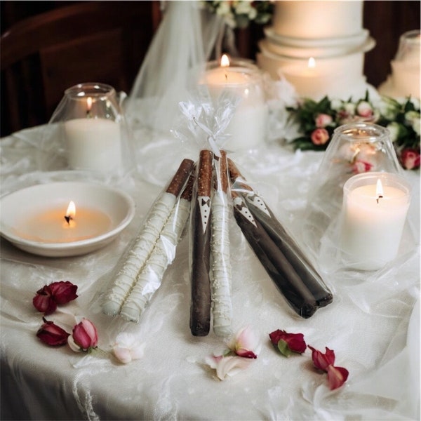 Bride and Groom Pretzel Rods - Etsy