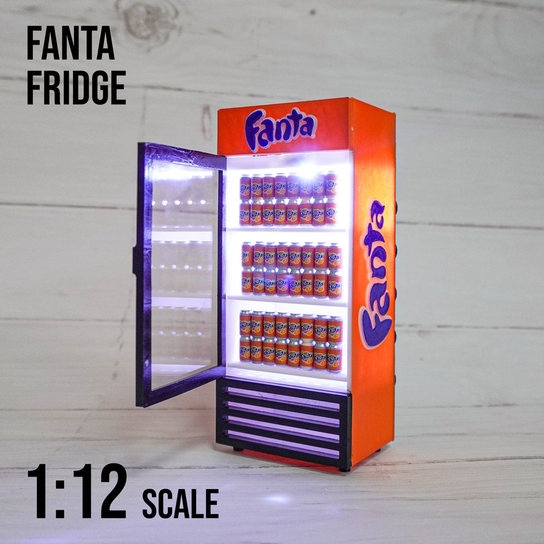 1:12 Handmade Dollhouse Fanta Fridge With Cans/ With Automatic On/off ...