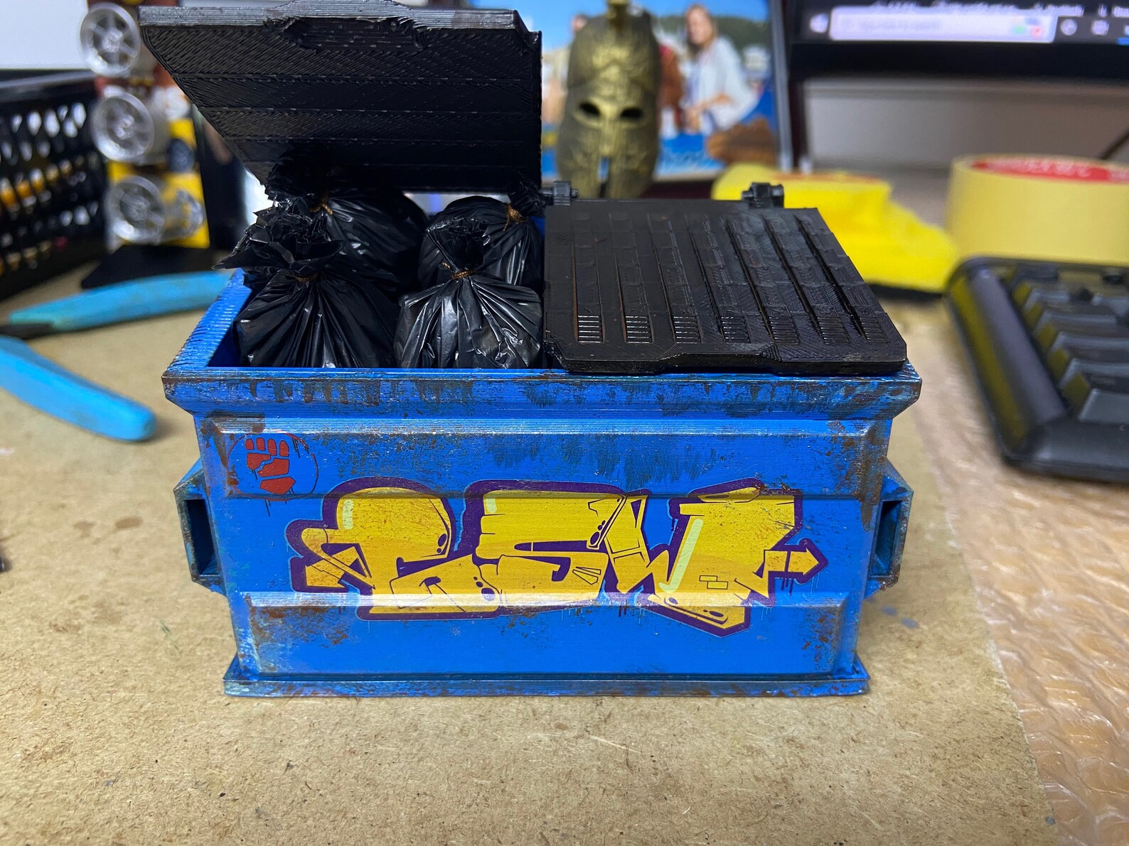 1:18 Scale Garbage Dumpster for 3.75 Inch/ Figures Diorama/gi Joe/tmnt ...