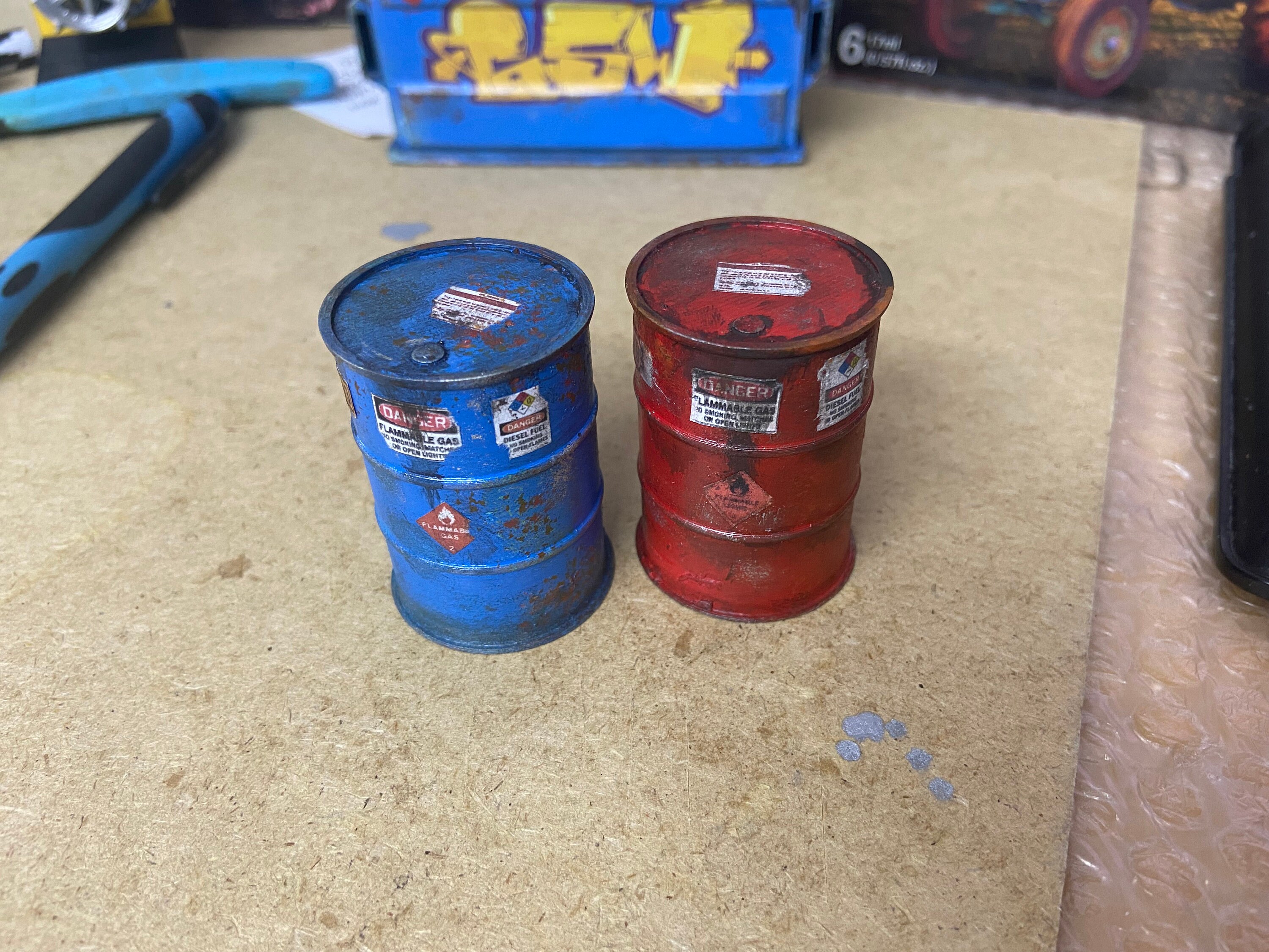 2x 1:18 Scale Oil Barrels Drum 55 Gallon Part for Diorama 3D Printed ...