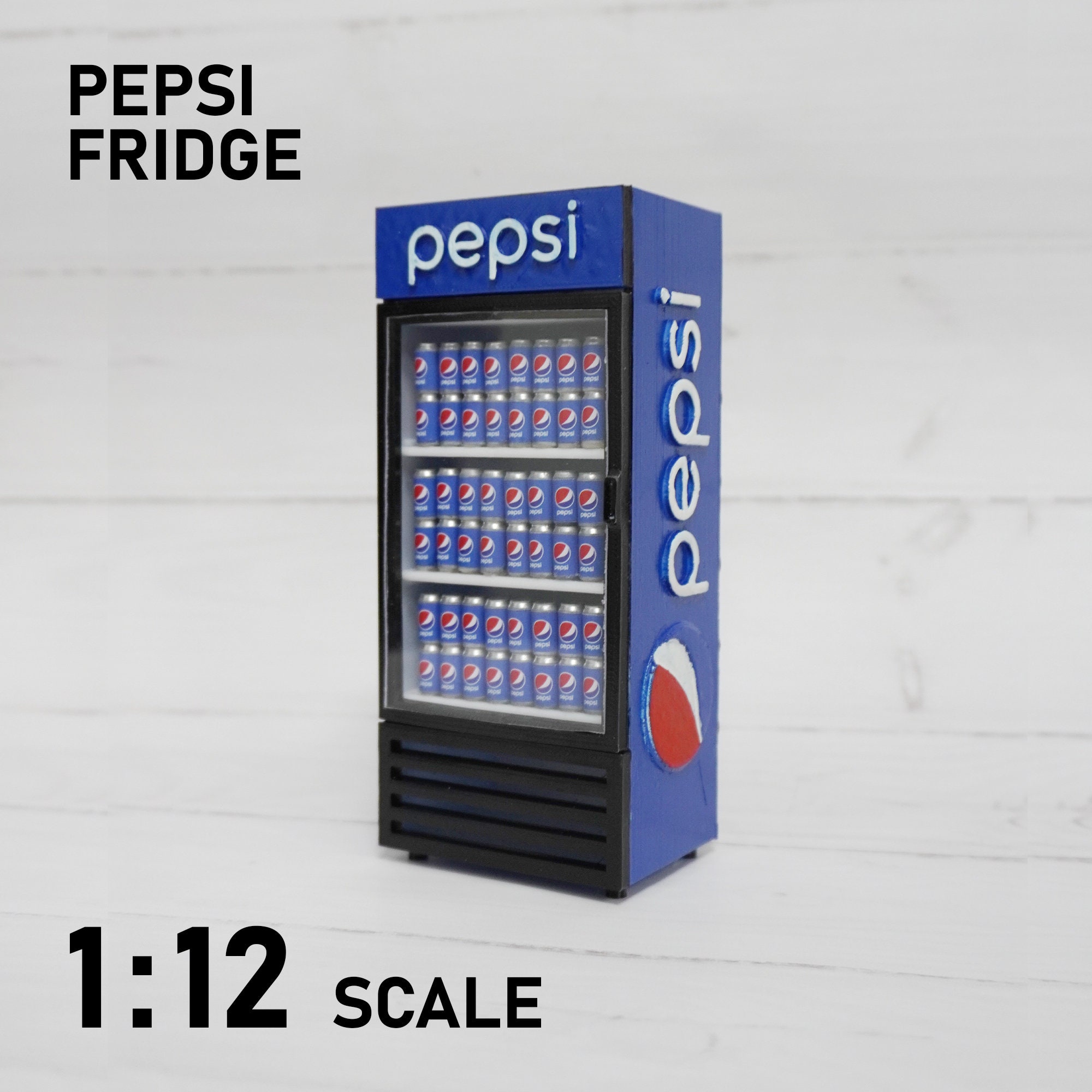 1:12 Handmade Dollhouse Pepsi Fridge With Pepsi Cans/ With Automatic On ...