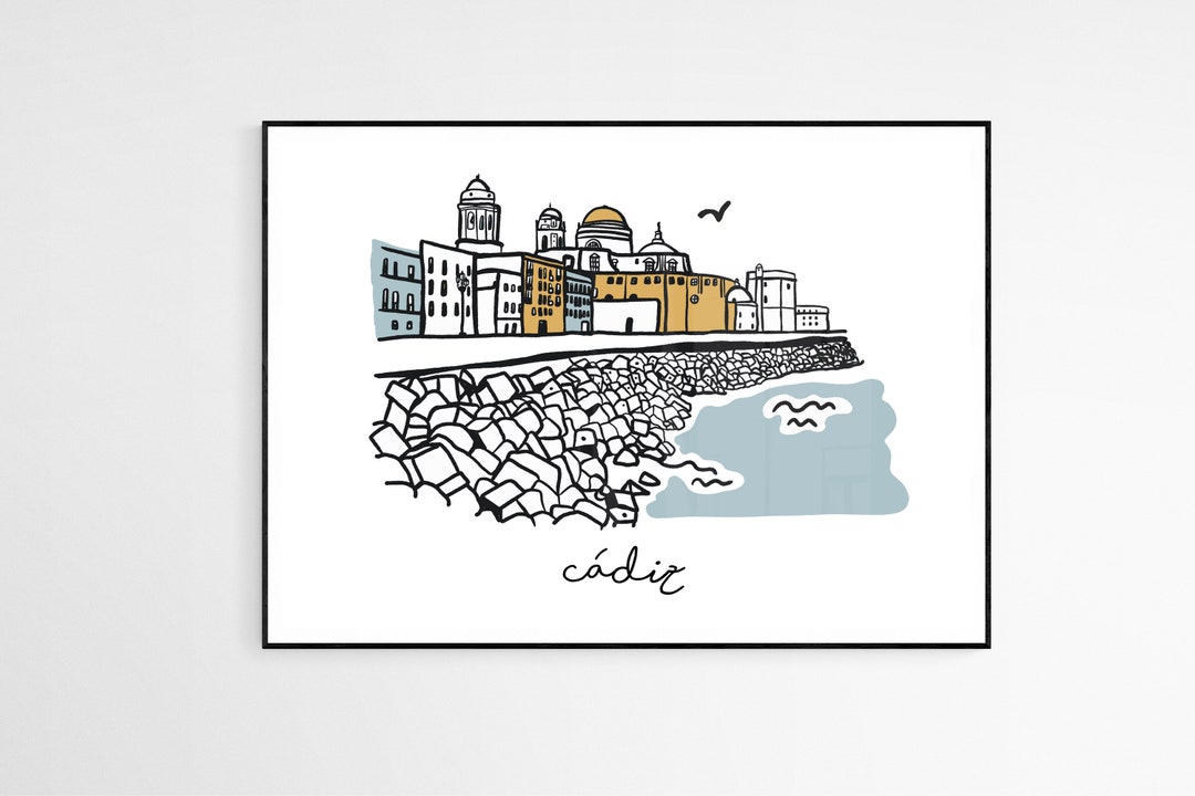 Beach Cadiz Promenade Cathedral Cadiz Andalusia Poster Spain Poster ...
