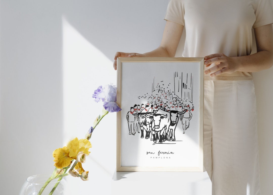The Festival of San Fermín | Pamplona Art | Pamplona Chupinazo | Bulls ...