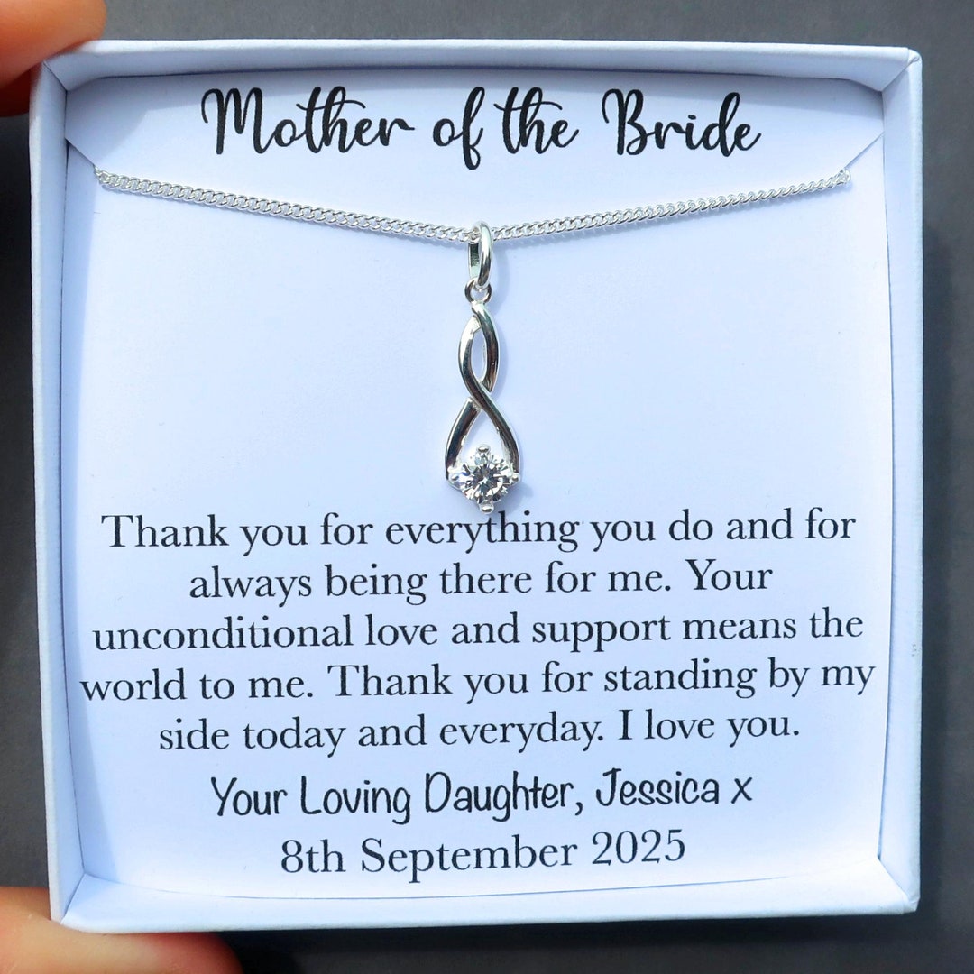 Mother of the Bride Necklace Jewelry Gift From Daughter Bride for Mom ...