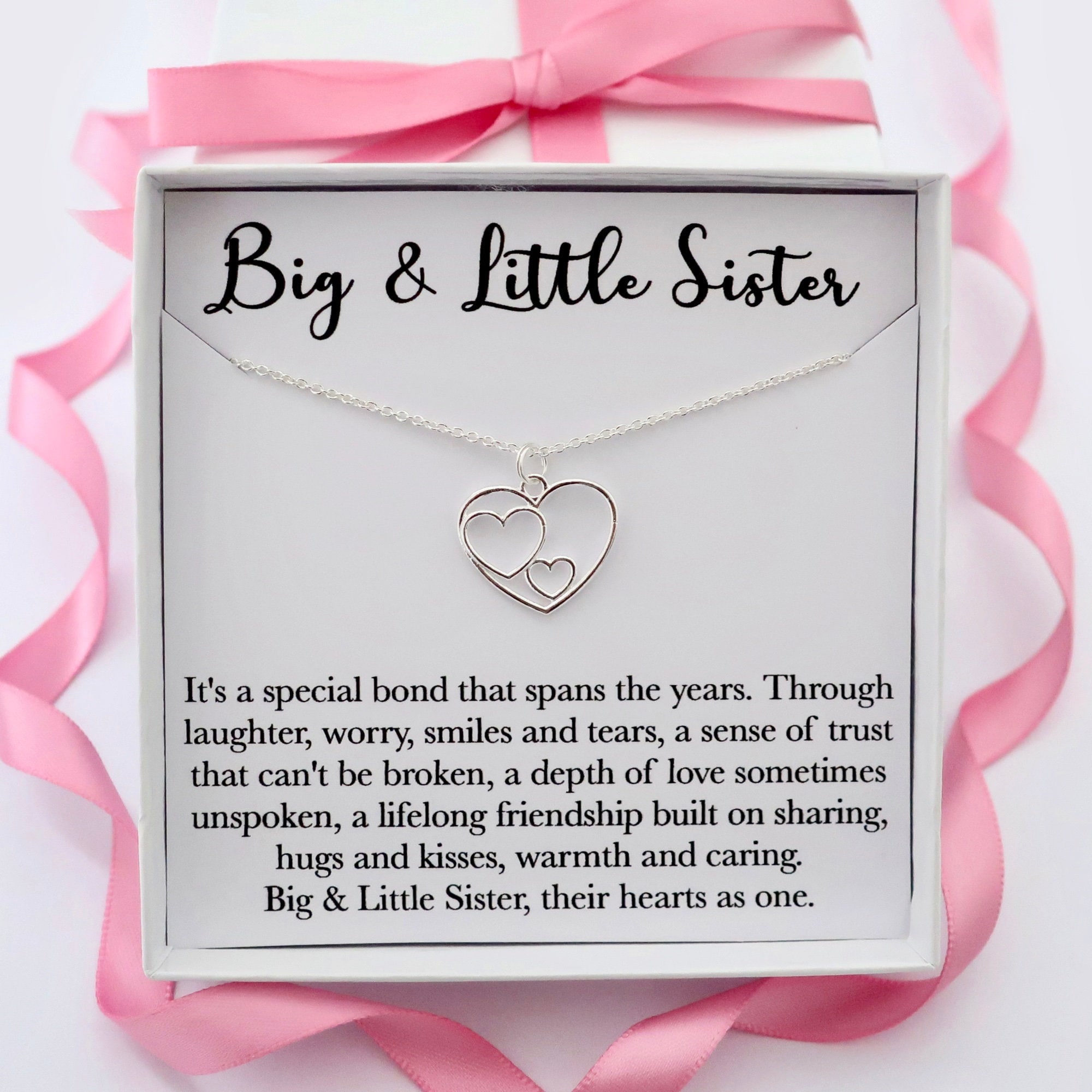 Big Sister Little Sister Necklace Gift Two 2 Sisters | Etsy