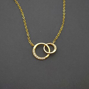 Interlocking Circle Rings Necklace, Double Circle Necklace, Best Friend ...