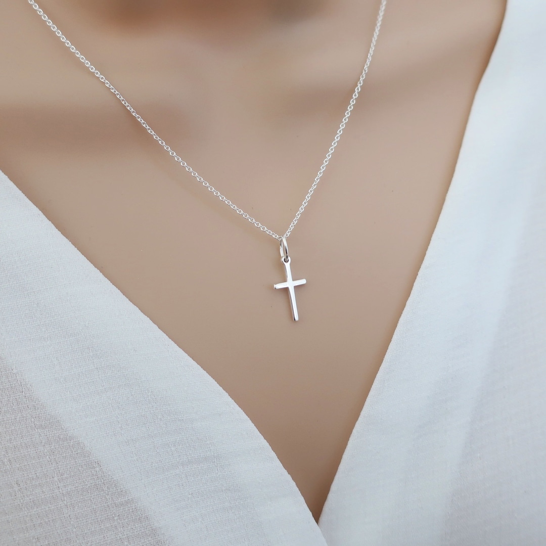 Small Cross Necklace Sterling Silver Cross Necklace Women Cross