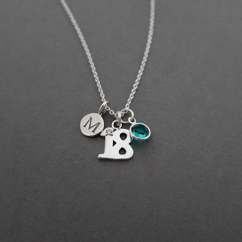 18th Birthday Necklace Jewelry, 18th Birthday Gift for Her, Initial ...