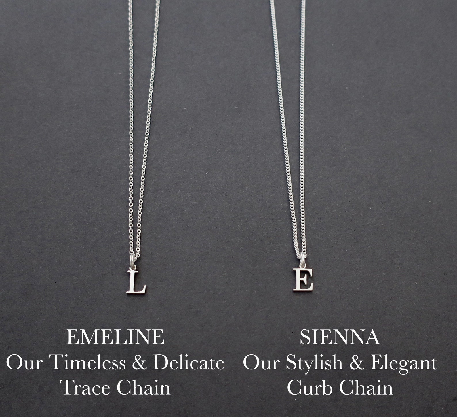 Initial Necklace Sterling Silver Silver Layered Initial - Etsy