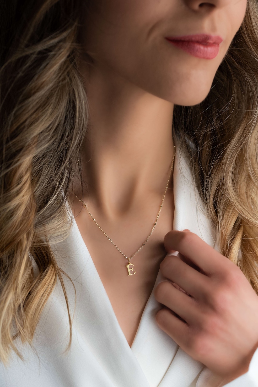 Initial Necklace Gold, Gold Initial Personalised Necklace Jewellery ...