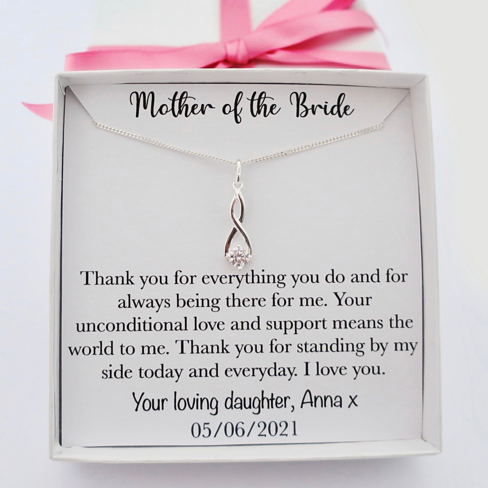 Mother of the Bride Necklace Jewelry Gift From Daughter Bride | Etsy