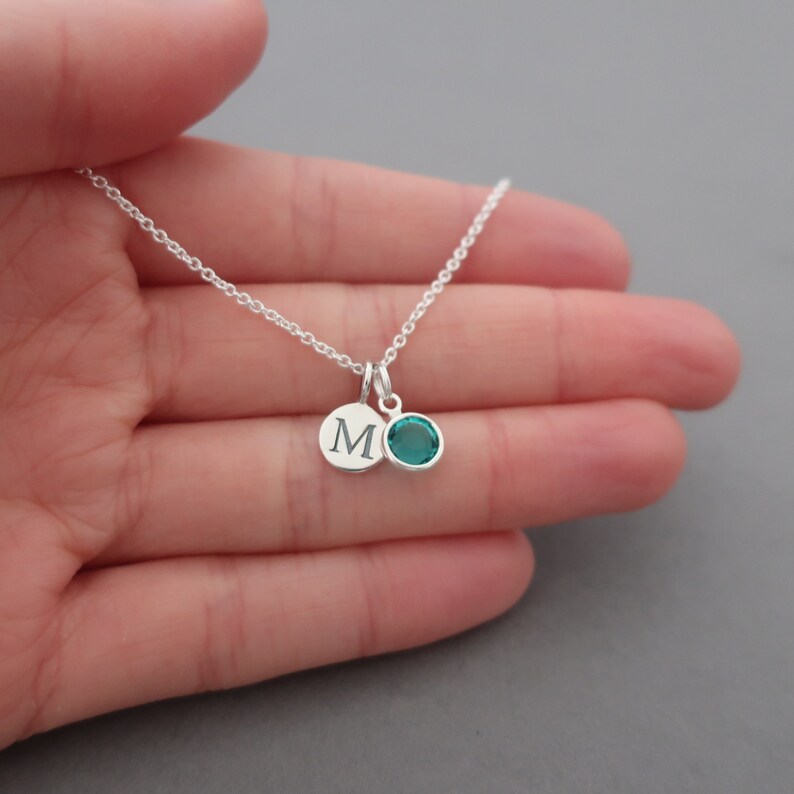 December Birthstone Necklace Sterling Silver Personalised - Etsy
