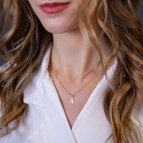 9ct gold necklace with initial store