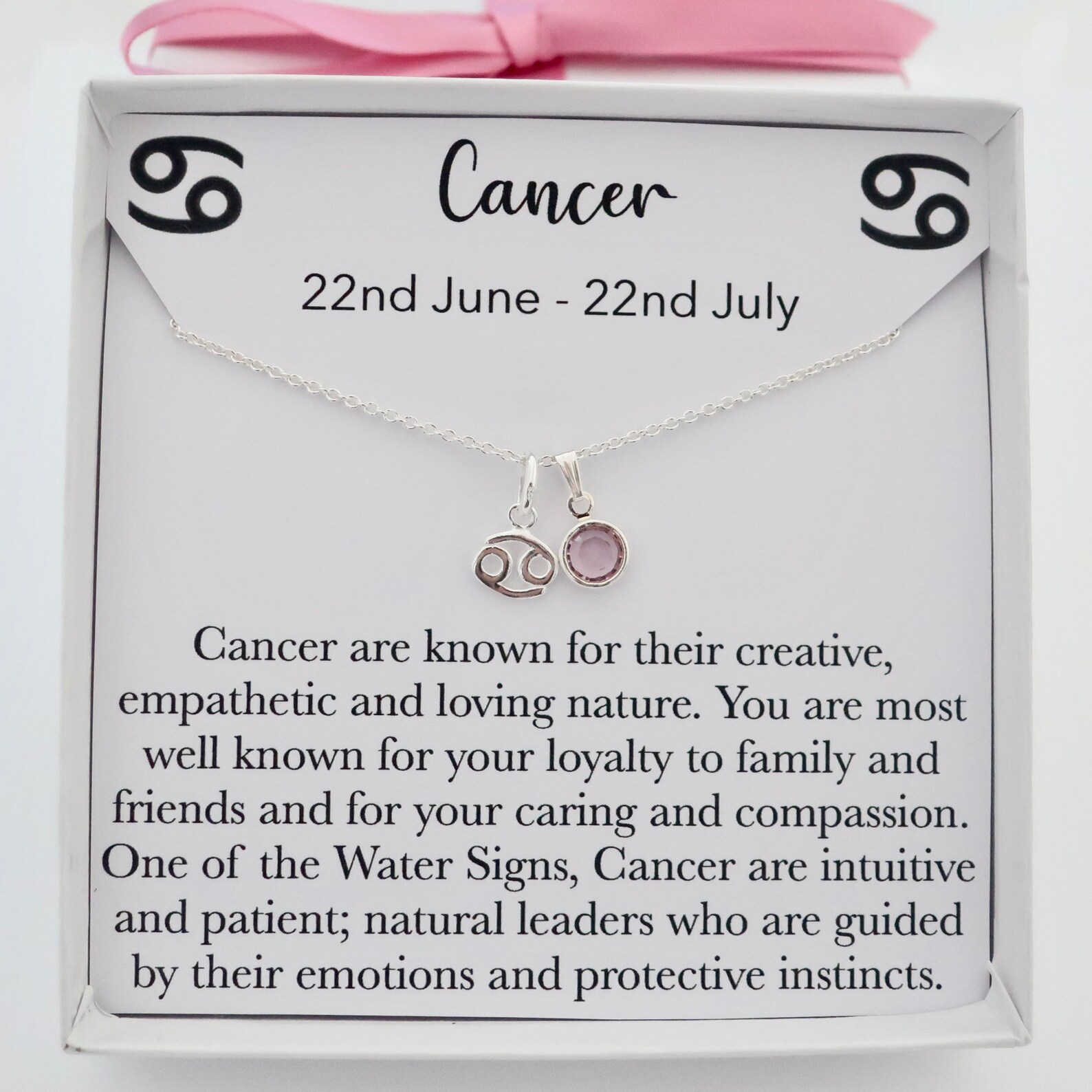 Sterling Silver Cancer Pendant Necklace Zodiac Star Sign - Etsy UK