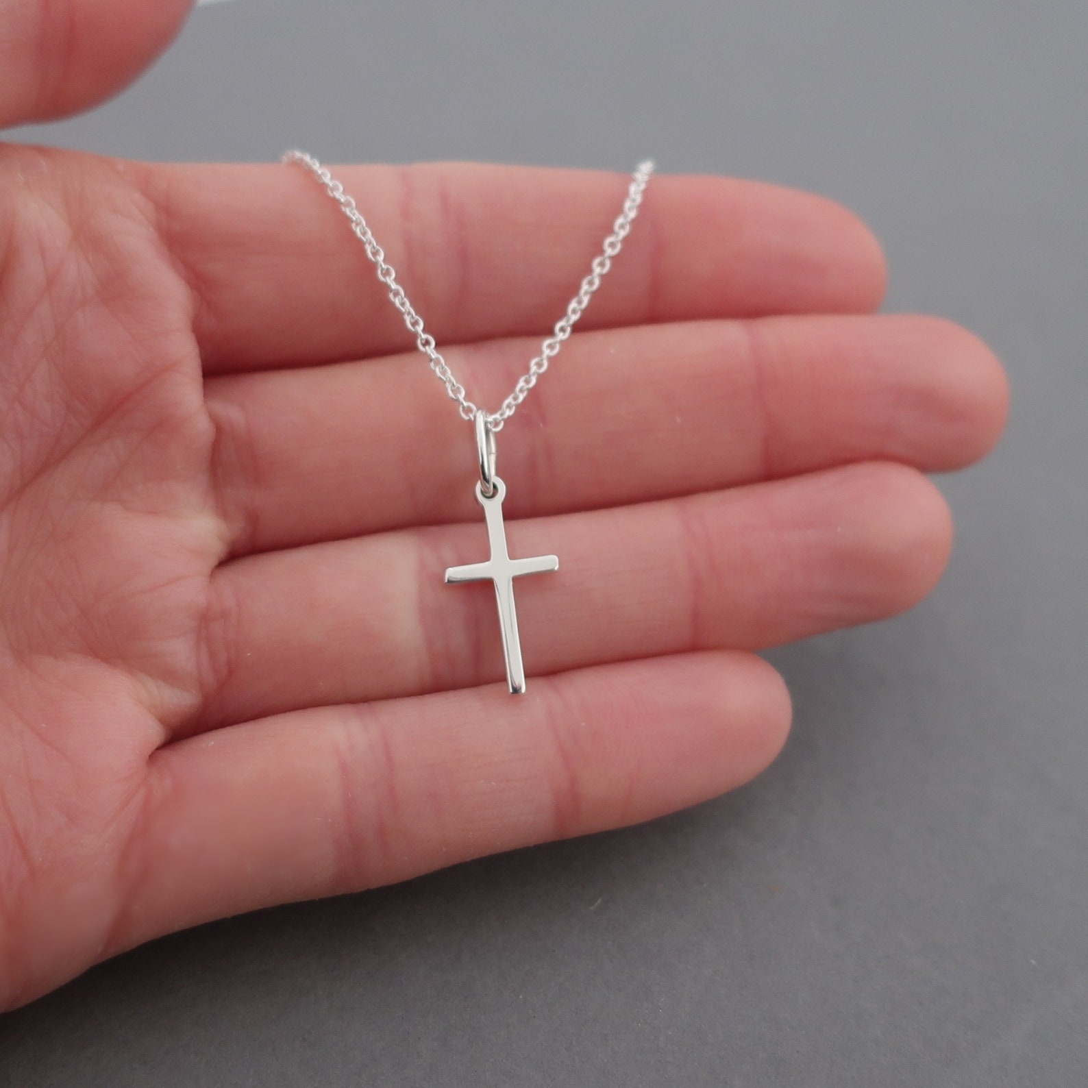 Small Cross Necklace Sterling Silver Cross Necklace Women | Etsy