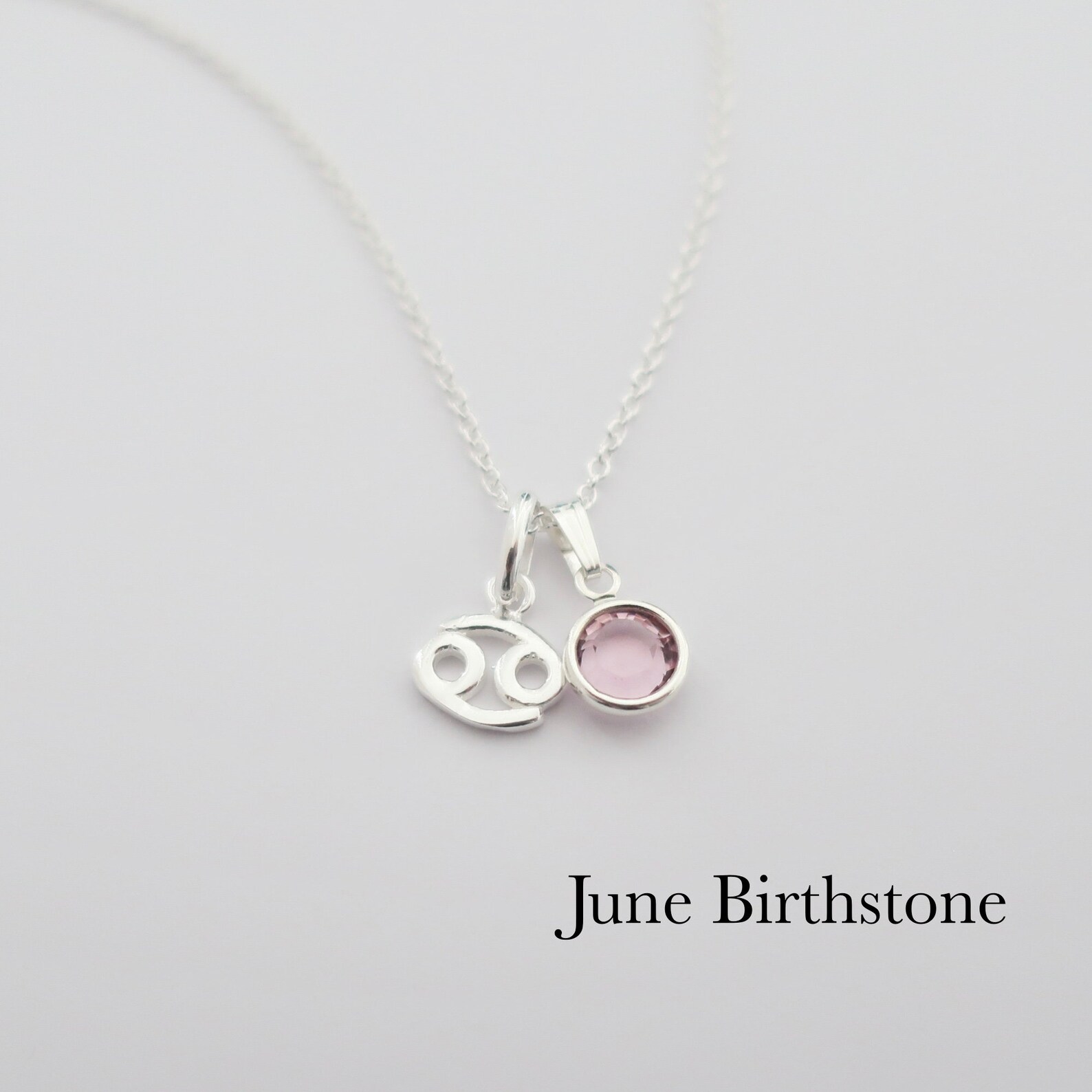 Sterling Silver Cancer Pendant Necklace, Zodiac Star Sign Horoscope ...