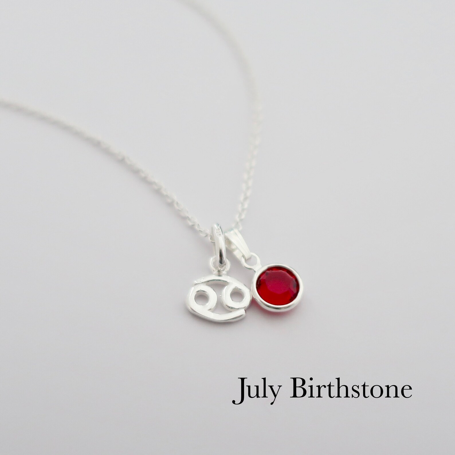 Sterling Silver Cancer Pendant Necklace, Zodiac Star Sign Horoscope ...