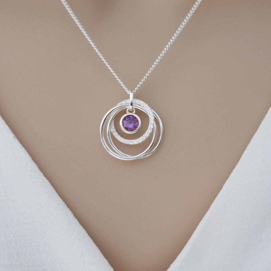 Amethyst Necklace Jewelry, February Birthstone Necklace Sterling Silver ...