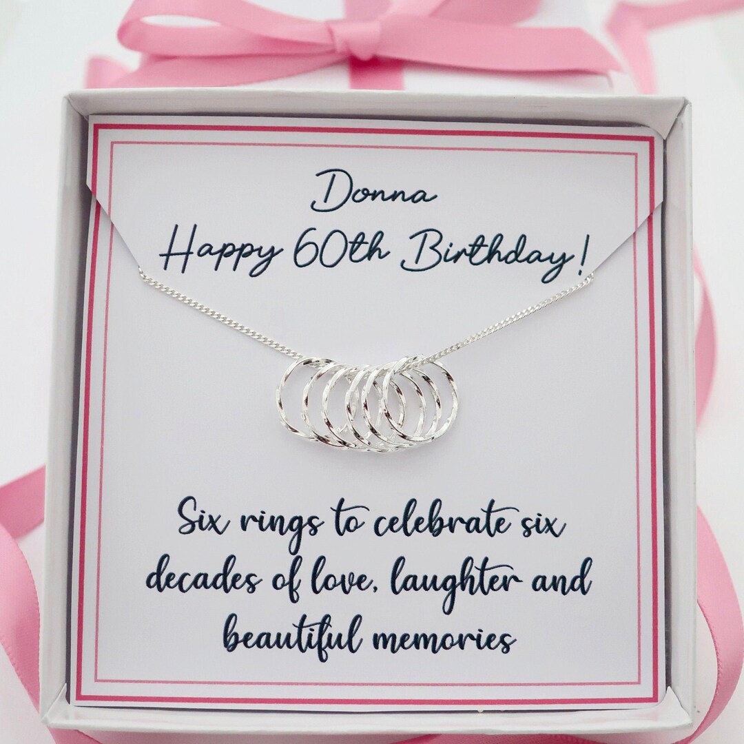 60th Birthday Necklace, 60th Birthday Gift for Her Women Sister Mum ...