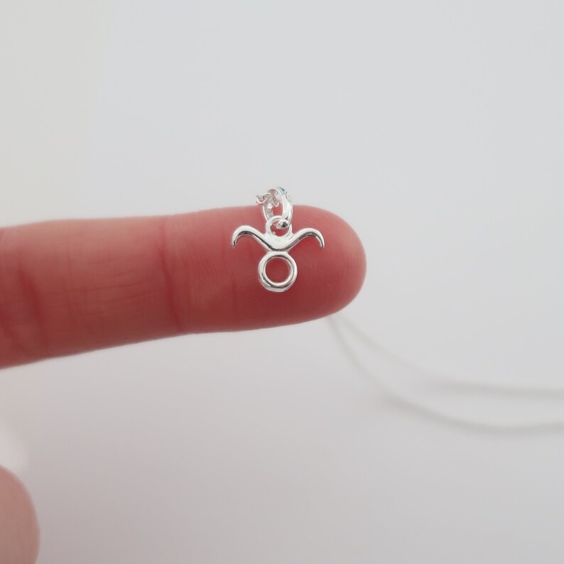Sterling Silver Taurus Pendant Necklace Zodiac Star Sign | Etsy
