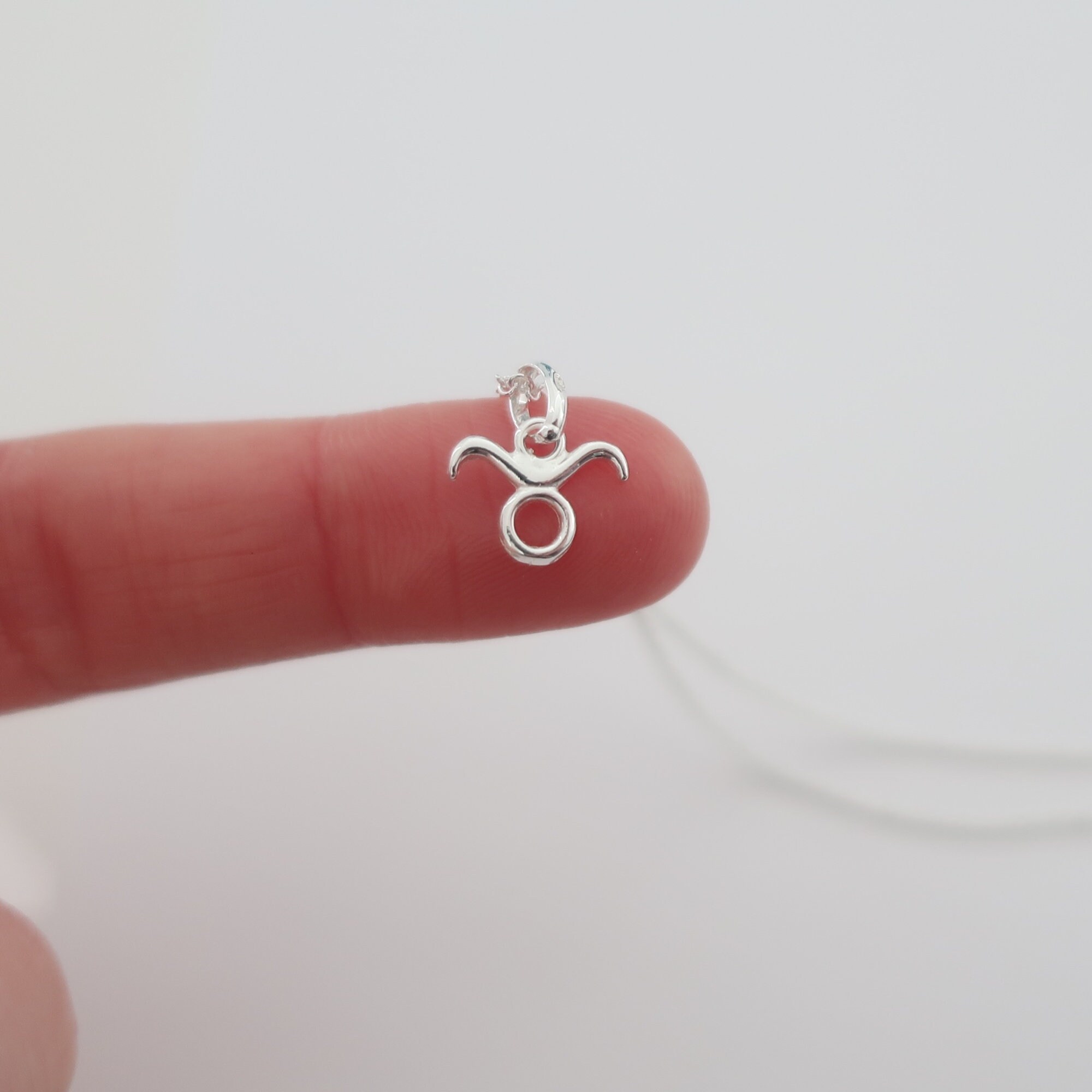 Sterling Silver Taurus Pendant Necklace Zodiac Star Sign - Etsy UK