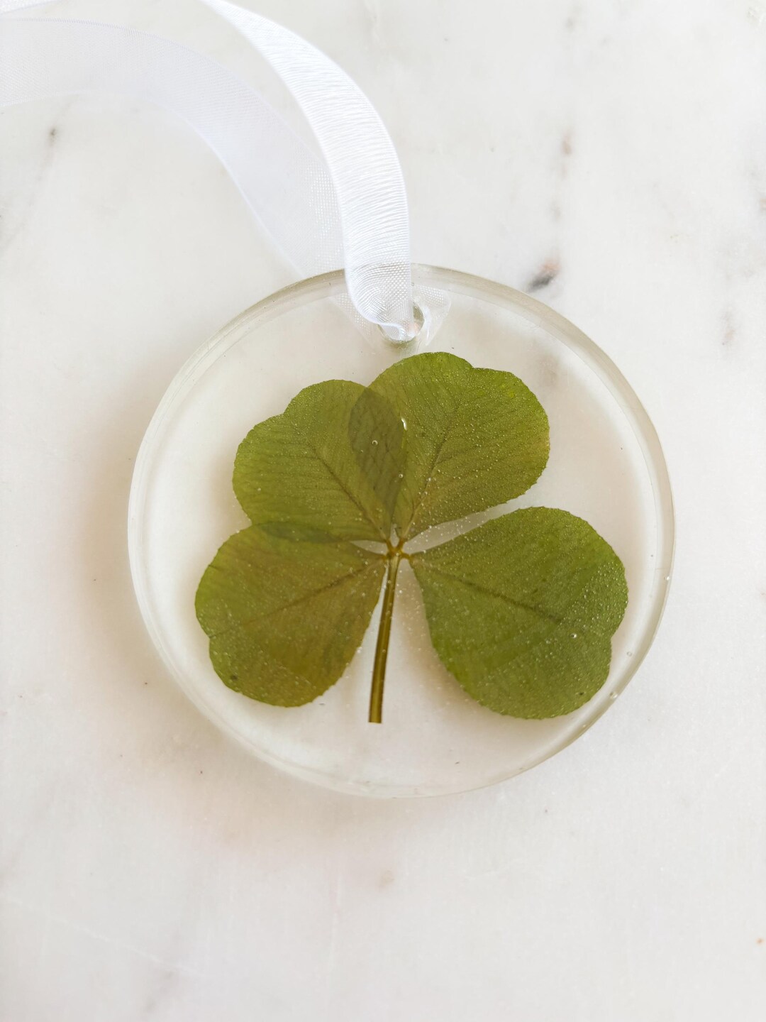 Pressed Four Leaf Clover Ornament, Lucky Clover Gift For, Mothers Day ...