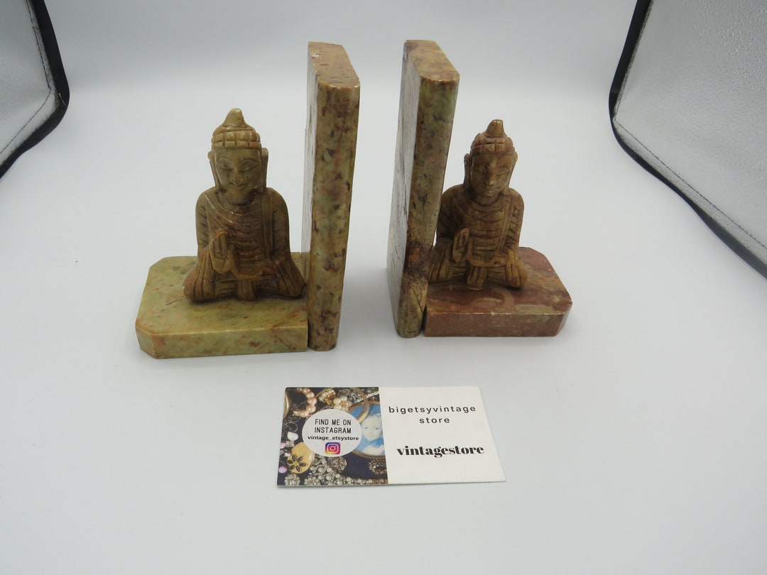 Lovely Pair of Vintage Marble Buddha Bookends, Great Condition, Lovely ...