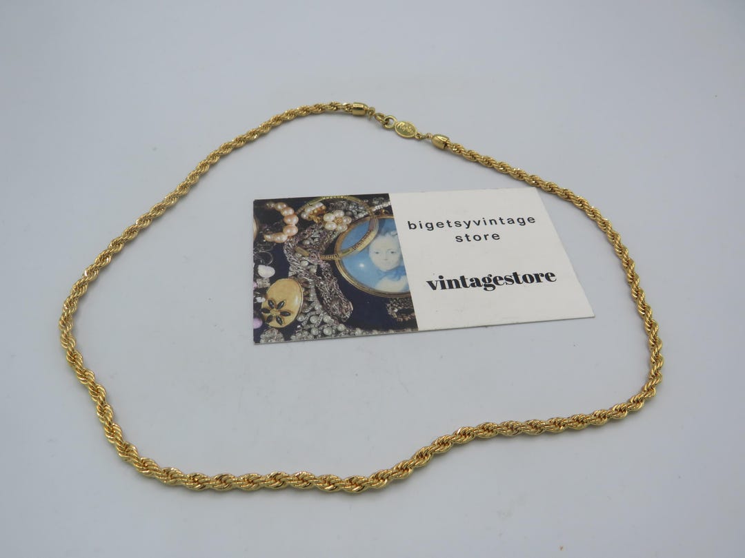Napier Signed Gold Tone Vintage Rope Chain, Classic Design, Simple ...