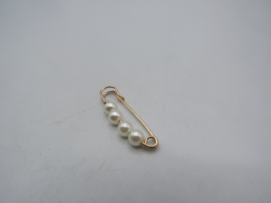 Lovely Little Gold Tone Pin With Faux Pearl Beads, Elegant, Classy ...