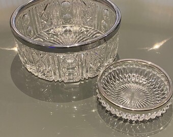 Silver Glass Bowl | Etsy