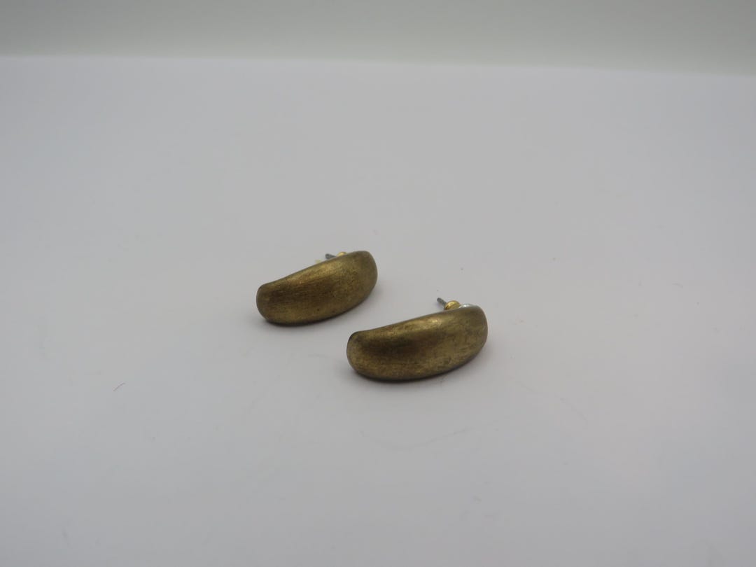Monet Signed Lovely Vintage Stud Earrings, Post Backs, Bronze Toned ...