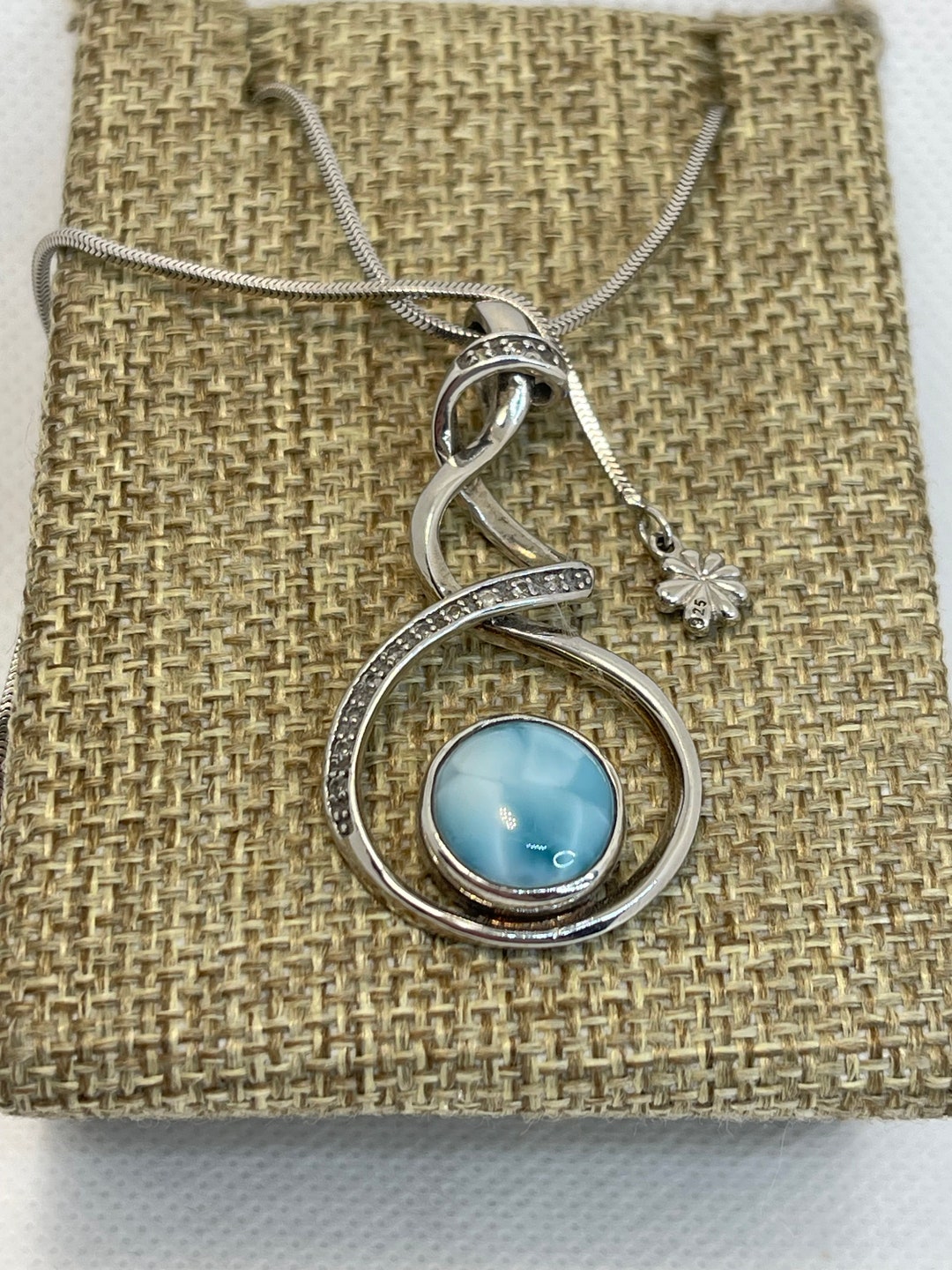 Vintage Marahlago Larimar Pendant - Etsy