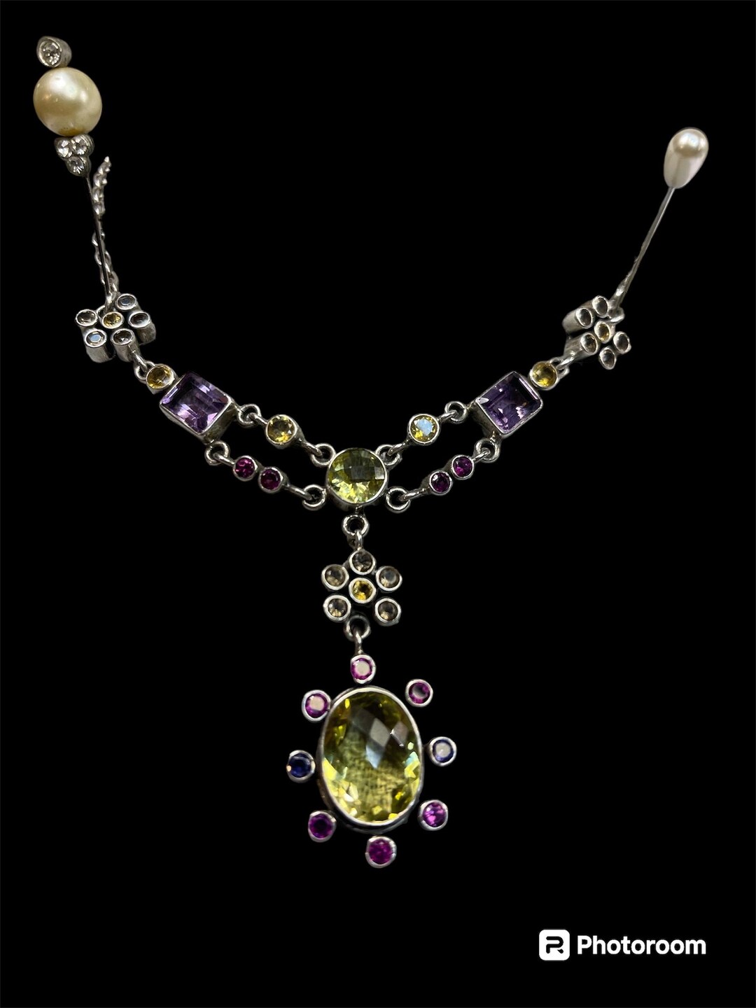 Vintage Sterling Nicky Butler Gemstone Necklace - Etsy