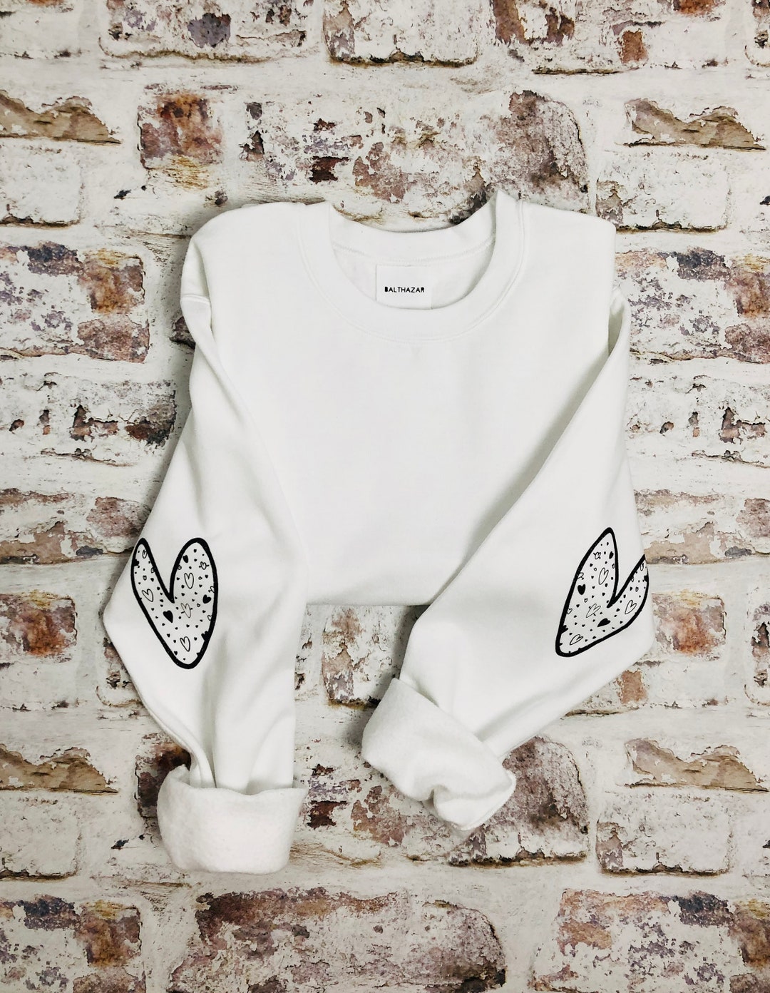 Love Heart Sleeved Sweatshirt Abstract Glitter Heart - Etsy UK