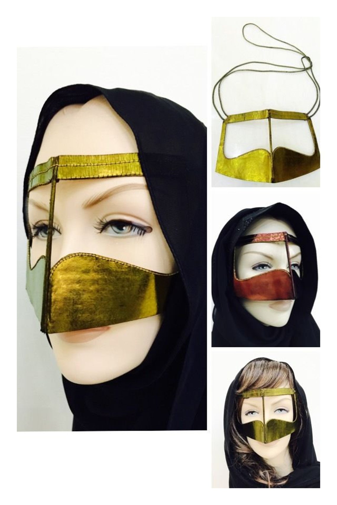 Batoola Metallic Bedouine Niqab Arab Veil Batulla Batola Mask - Etsy