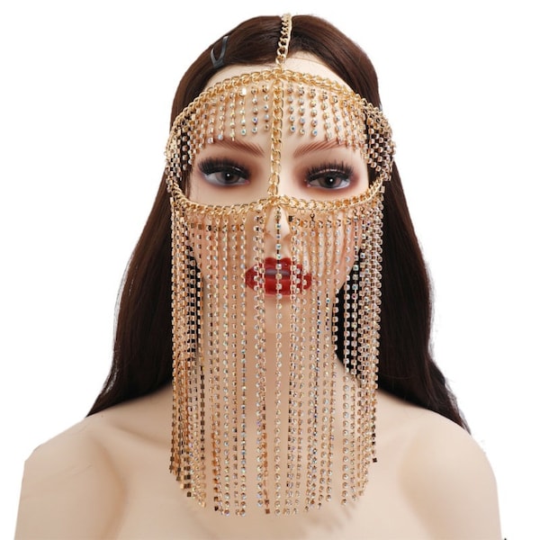 Crystal Face Veil - Etsy