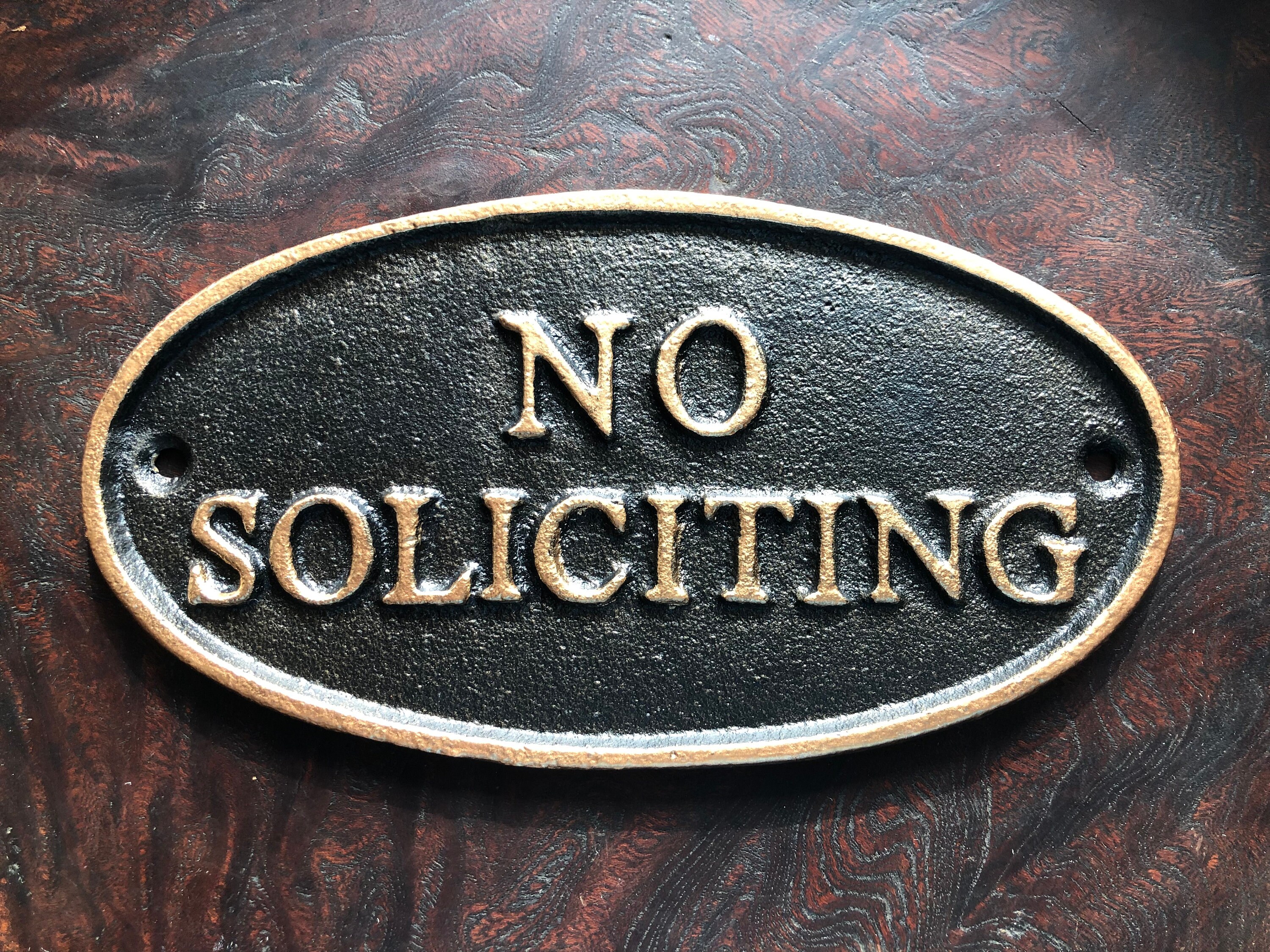 Black No Soliciting Plaqueblack No Soliciting Sign Elegant - Etsy