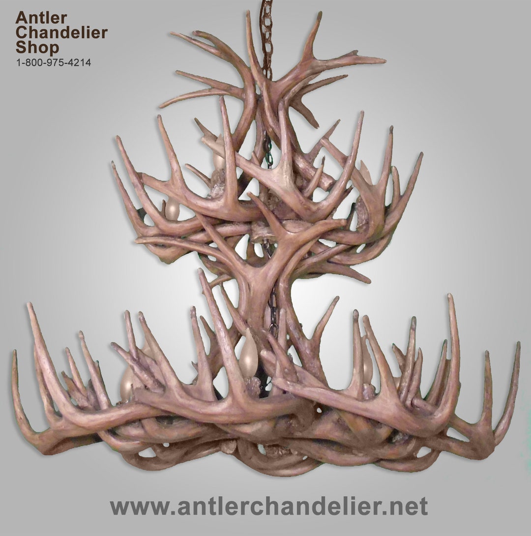 CRL-9 Reproduction Antler Whitetail 2-tier Chandelier - Etsy