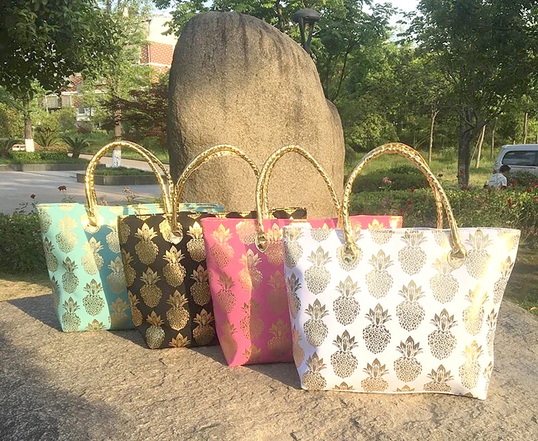 Tropical Tote Bag, Summer Beach Tote, Pineapple Bag, Beach Bag - Etsy
