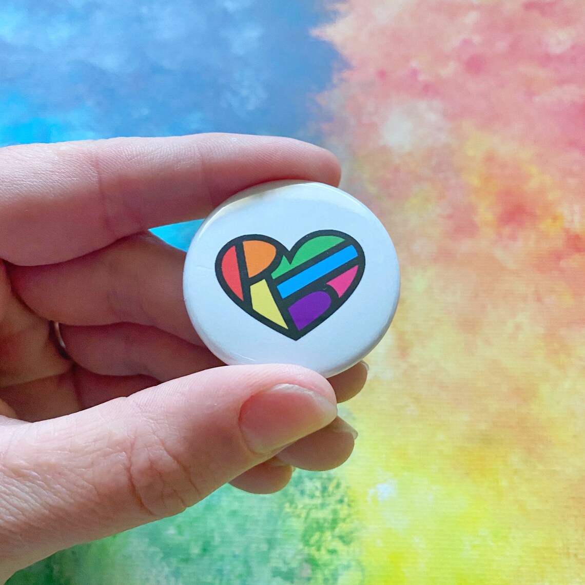 1.5 LGBT Pride Hidden Message Rainbow Heart Pin Gay - Etsy