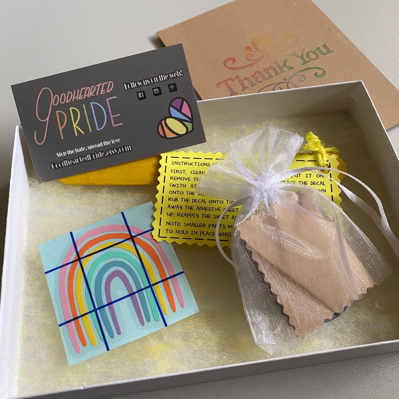 Vinyl Car Decal - Pastel Gay Pride Rainbow Bumper Sticker - Double ...